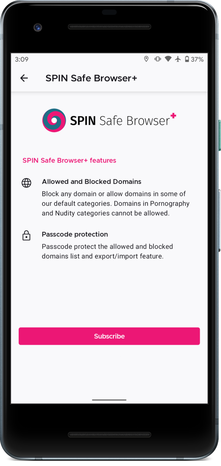 SPIN Safe Browser - SPIN+ | Coming soon for Android